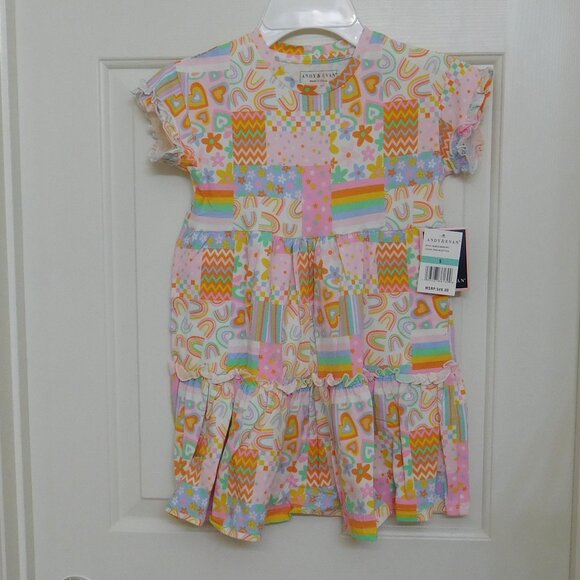 Andy & Evan | Dresses | Nwt Andy Evan Rainbow Stars Flowers Fun Tiered ...